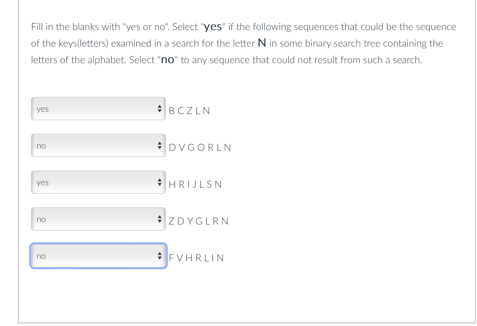 Solved Consider the following binary tree:Fill in the blanks | Chegg.com
