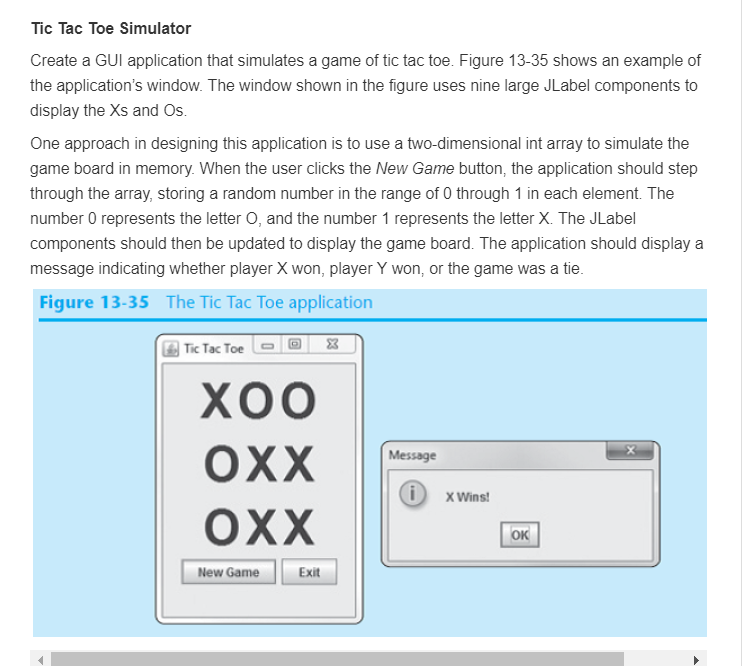 Solved Tic Tac Toe Simulator Create a GUI application that | Chegg.com