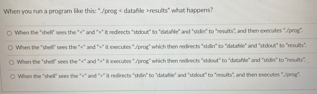 Solved When you run a program like this: ./prog