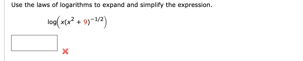 Solved Use the laws of logarithms to expand and simplify the | Chegg.com