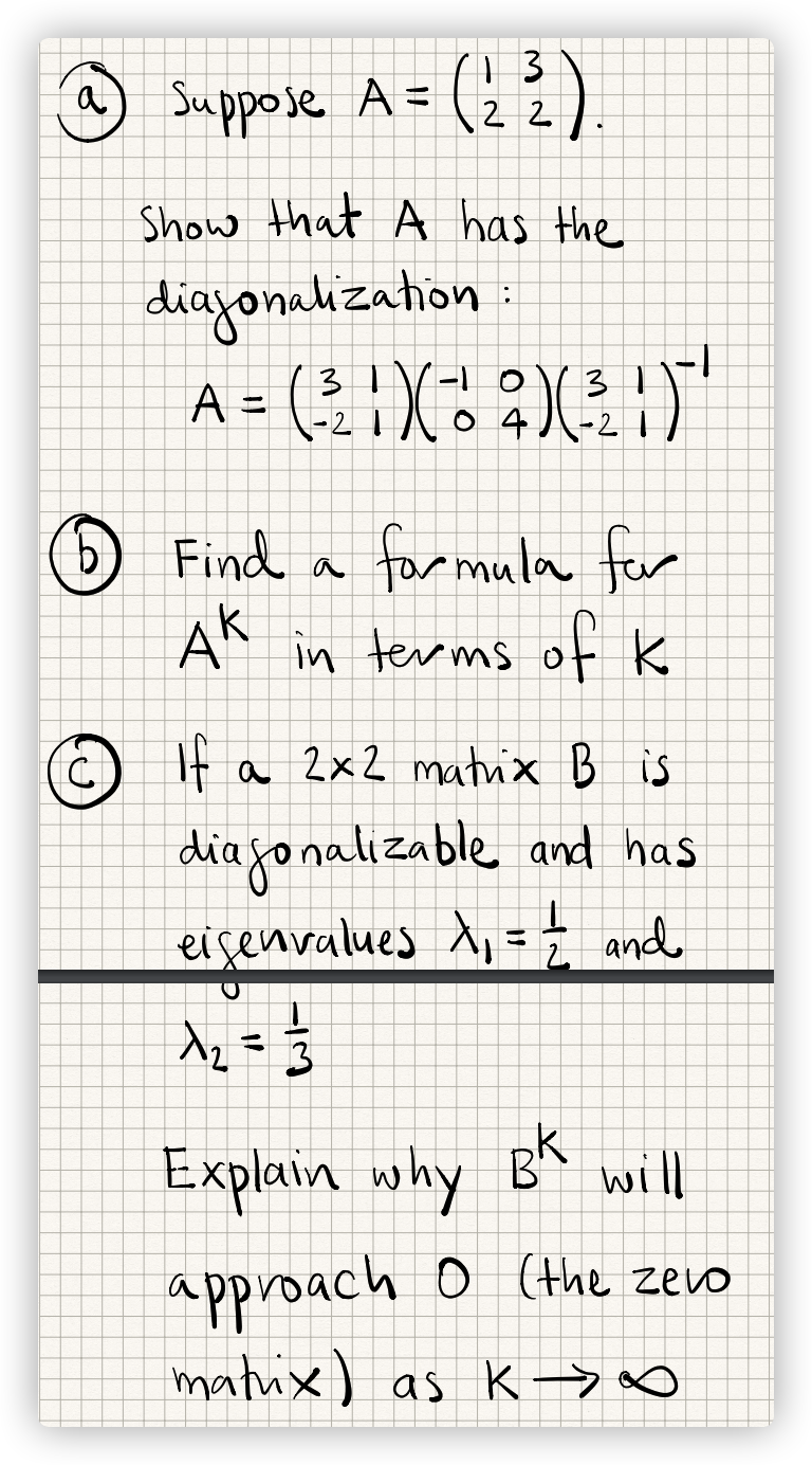 Solved * Suppose A= () Show that A has the .. | Chegg.com