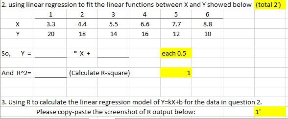 Solved 2. using linear regression to fit the linear | Chegg.com
