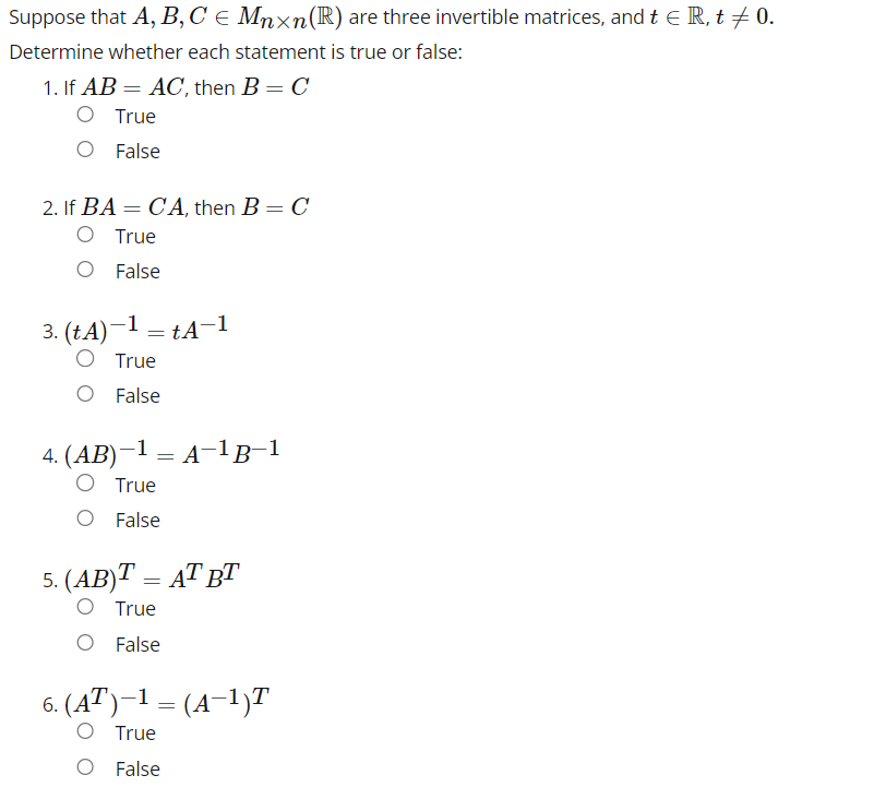 Solved Suppose that A,B,CinMn×n(R) ﻿are three invertible | Chegg.com