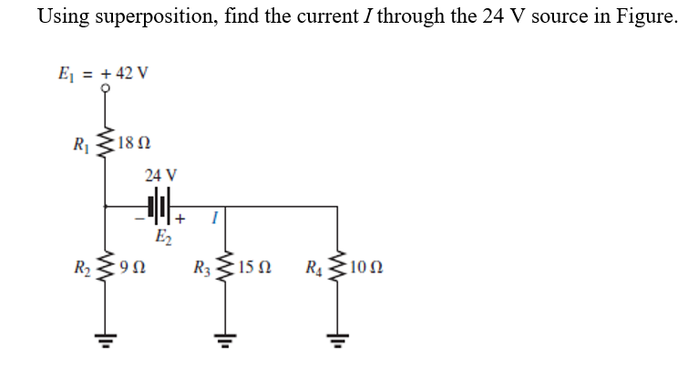 Solved Using superposition, find the current \( ﻿I \) | Chegg.com