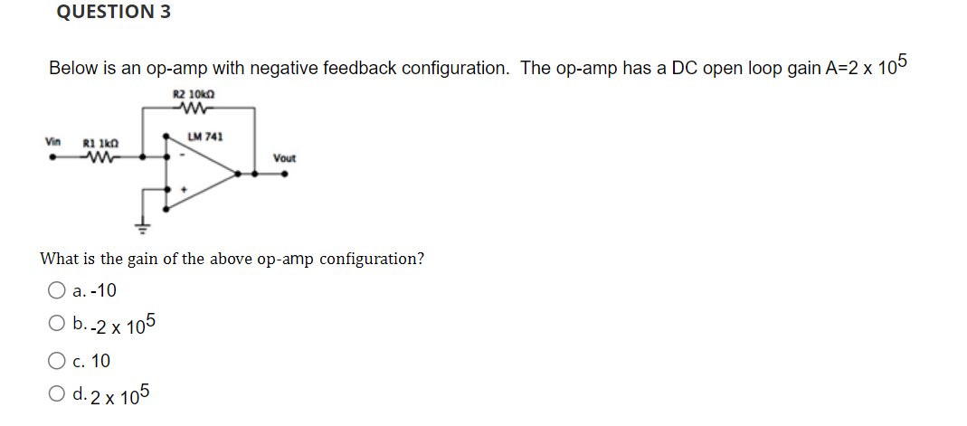 Solved Below is an op-amp with negative feedback | Chegg.com