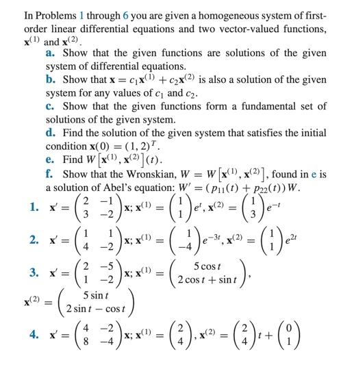Solved In Problems 1 through 6 you are given a homogeneous | Chegg.com