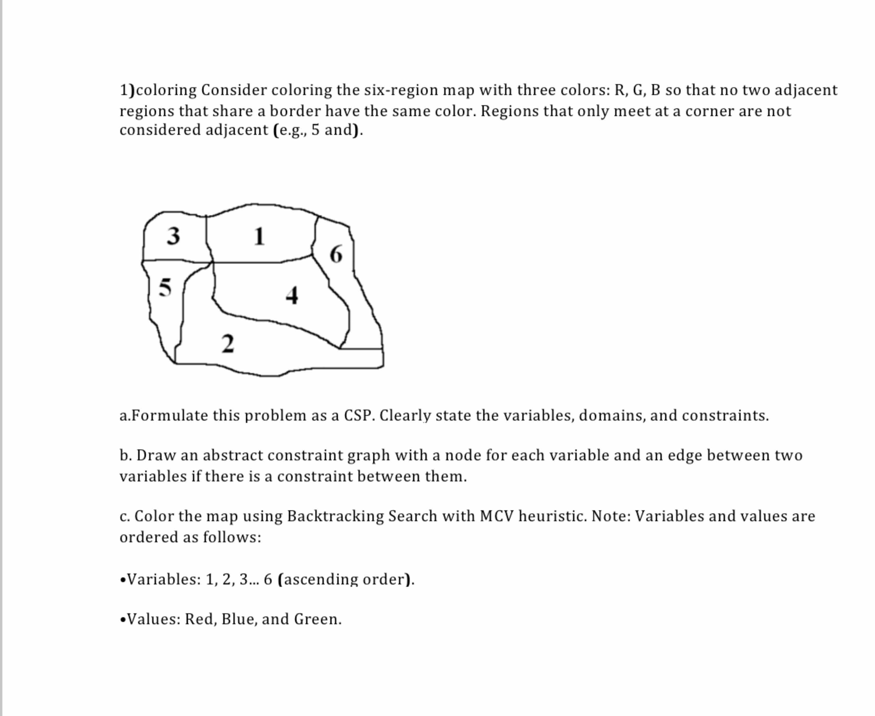Solved coloring Consider coloring the six-region map with | Chegg.com