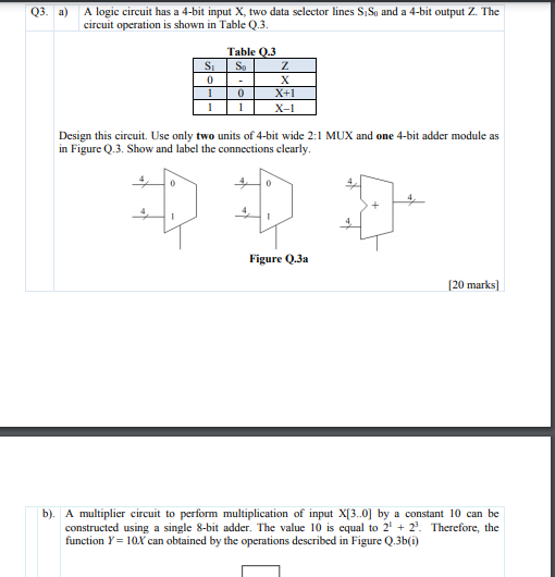 b). A multiplier circuit to perform multiplication of | Chegg.com