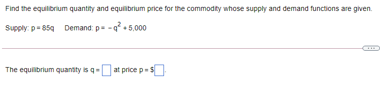 Solved Find the equilibrium quantity and equilibrium price | Chegg.com