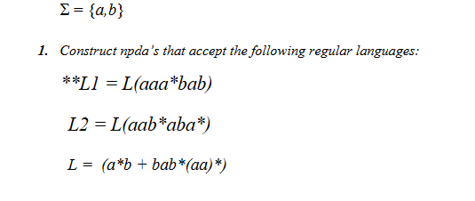 Solved Σ={a,b}Construct npda's that accept the following | Chegg.com