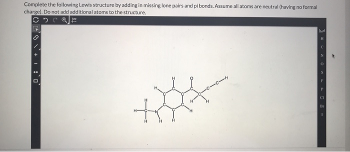 Solved Complete the following Lewis structure by adding in | Chegg.com
