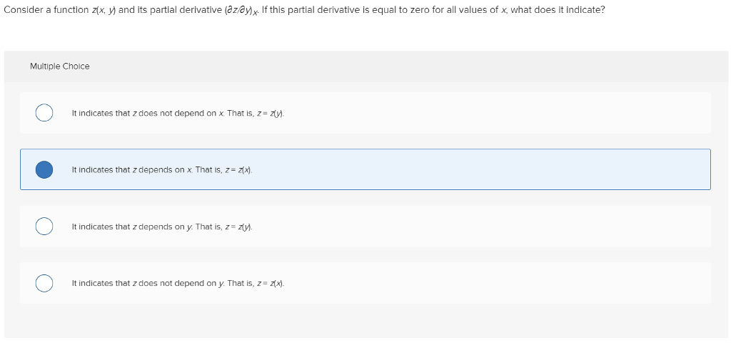 Solved Consider a function z(x, y) and its partial | Chegg.com