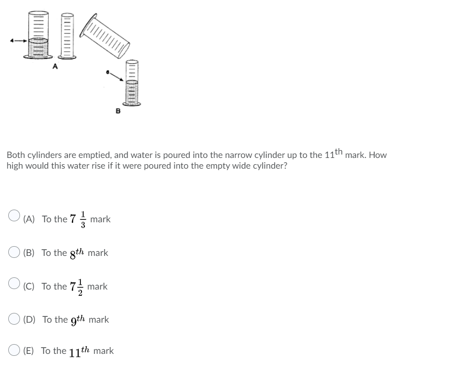 Solved B Both cylinders are emptied, and water is poured | Chegg.com
