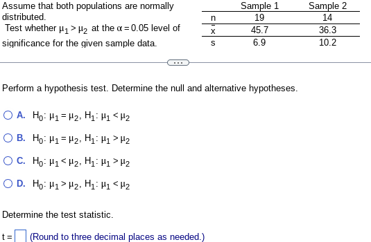 Solved Assume that both populations are normally | Chegg.com
