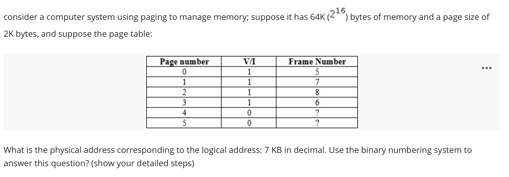 Solved consider a computer system using paging to manage | Chegg.com