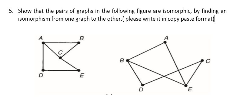Solved Show that the pairs of graphs in the following figure | Chegg.com