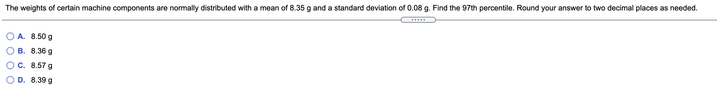 Solved The weights of certain machine components are | Chegg.com
