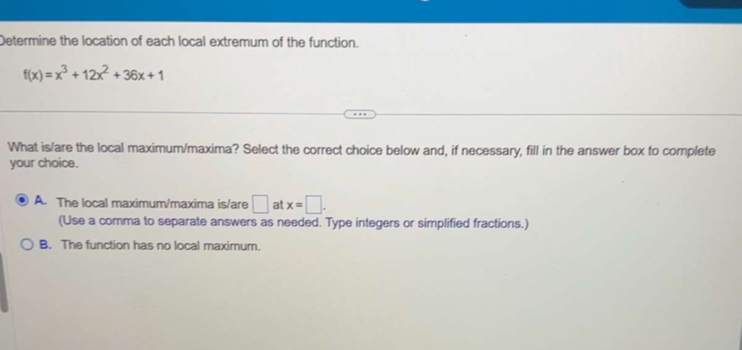 Solved Determine the location of each local extremum of the | Chegg.com