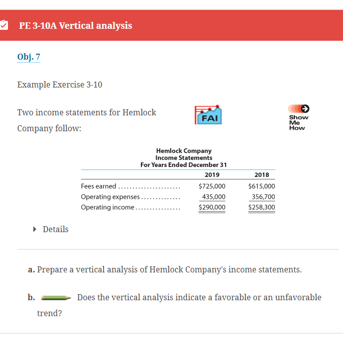 Solved A Prepare A Vertical Analysis Of Hemlock Companys 8205