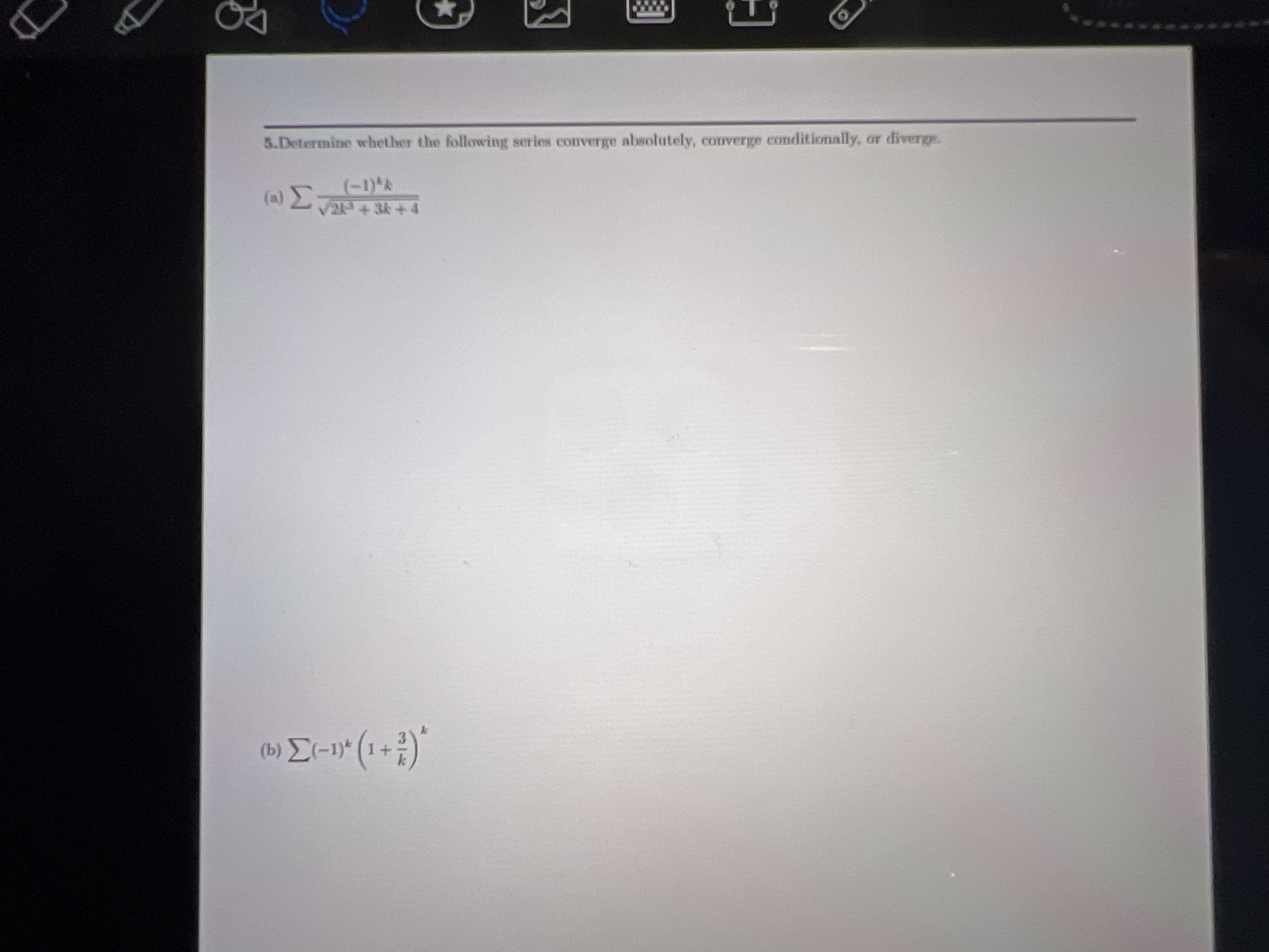 5. Determine whether the following series converge | Chegg.com