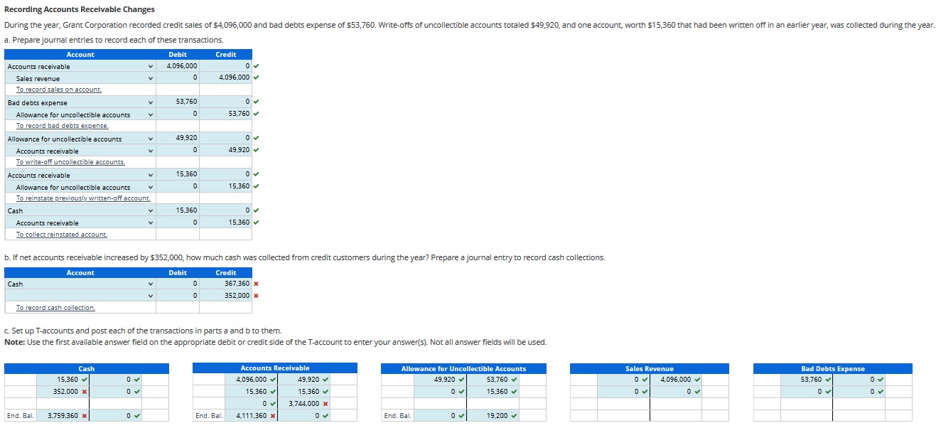 Solved Recording Accounts Receivable Changesa. ﻿Prepare | Chegg.com