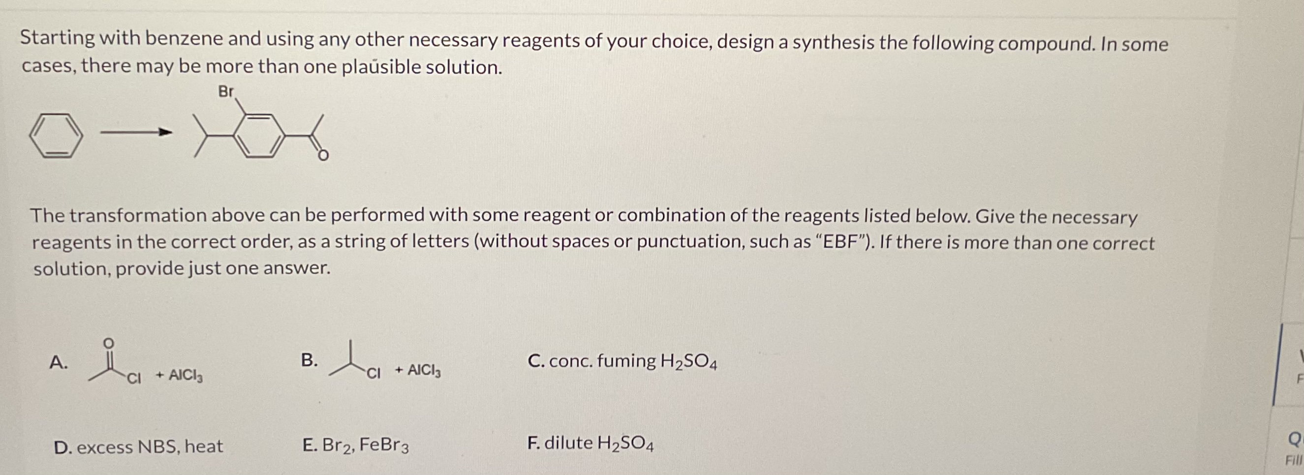 Solved Starting with benzene and using any other necessary | Chegg.com
