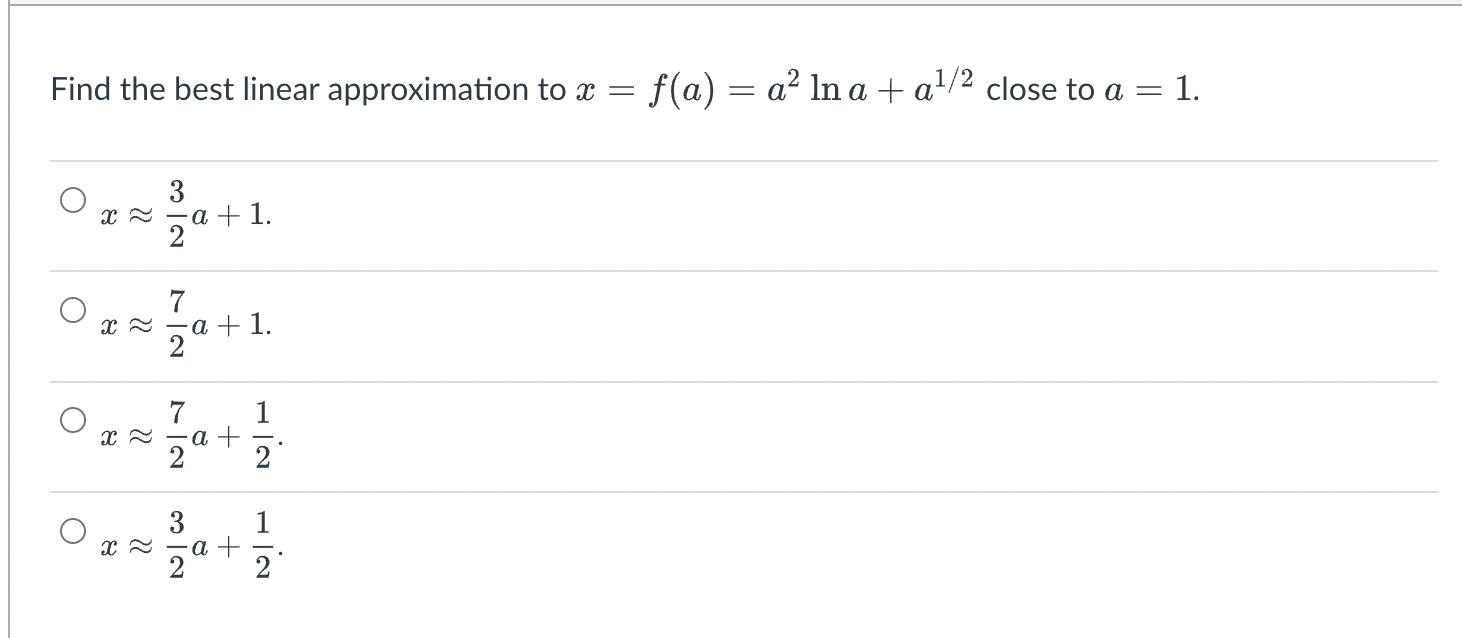 Solved Find the best linear approximation to | Chegg.com
