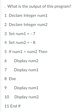Solved . What is the output of this program? 1 Declare | Chegg.com