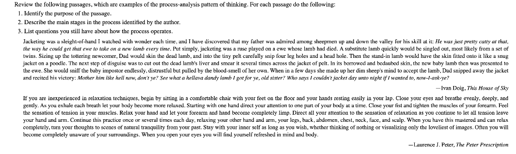 Solved Review the following passages, which are examples of | Chegg.com