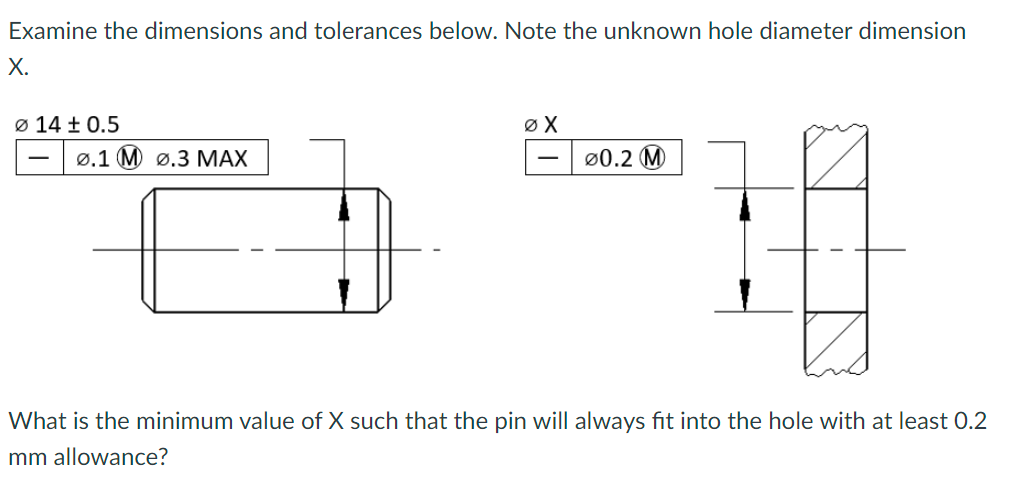 Solved Examine the dimensions and tolerances below. Note the | Chegg.com