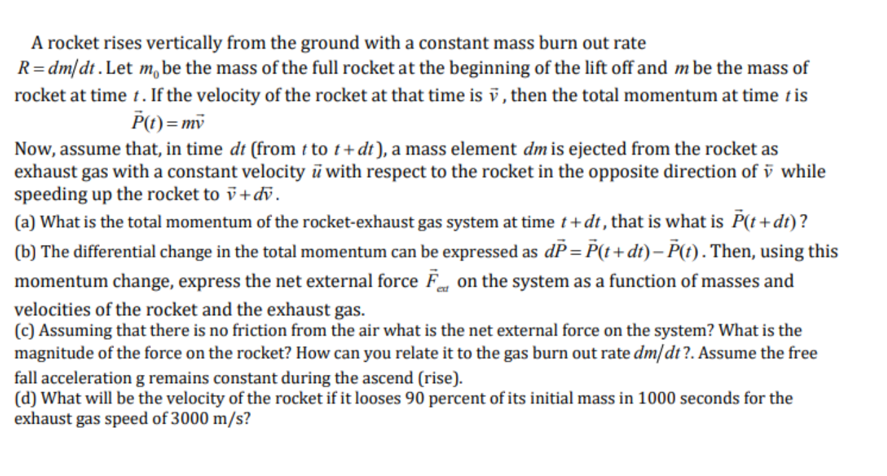 Solved A rocket rises vertically from the ground with a | Chegg.com