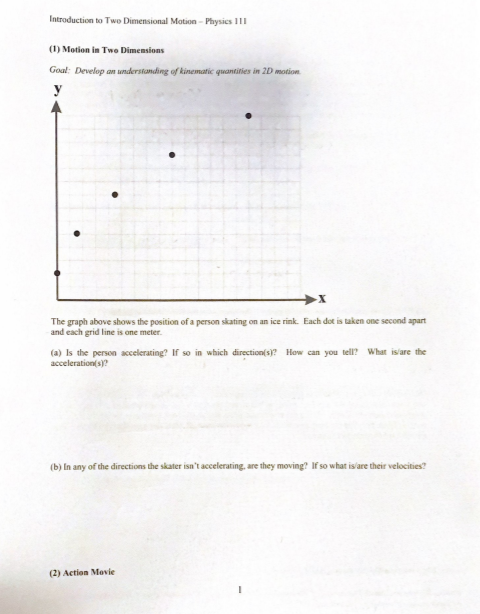 Solved Introduction to Two Dimensional Motion - Physics 111 | Chegg.com