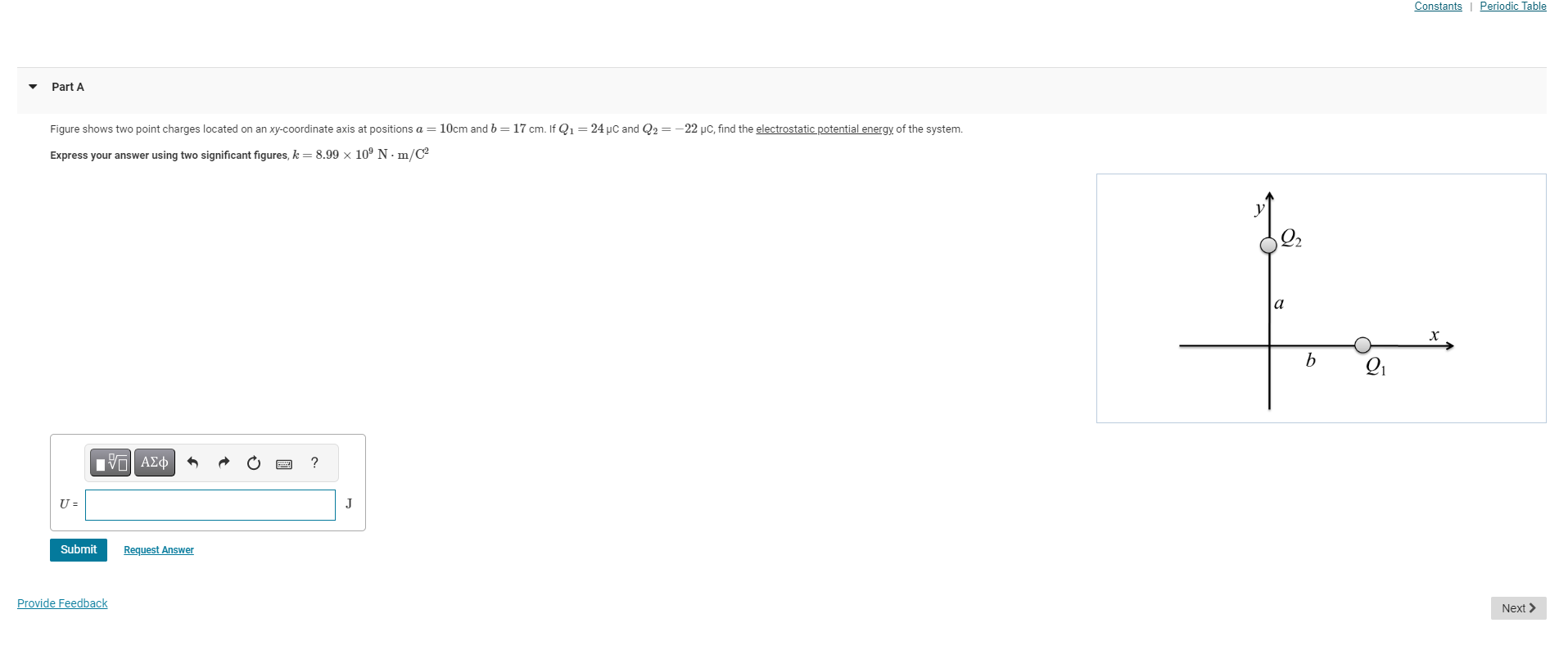 Solved Figure shows two point charges located on an | Chegg.com