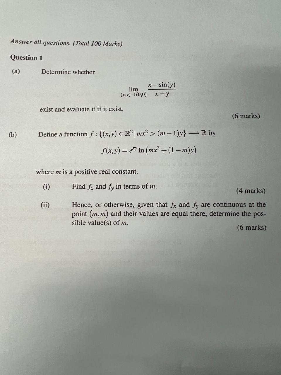 Solved Answer all questions. (Total 100 Marks) Question 1 | Chegg.com