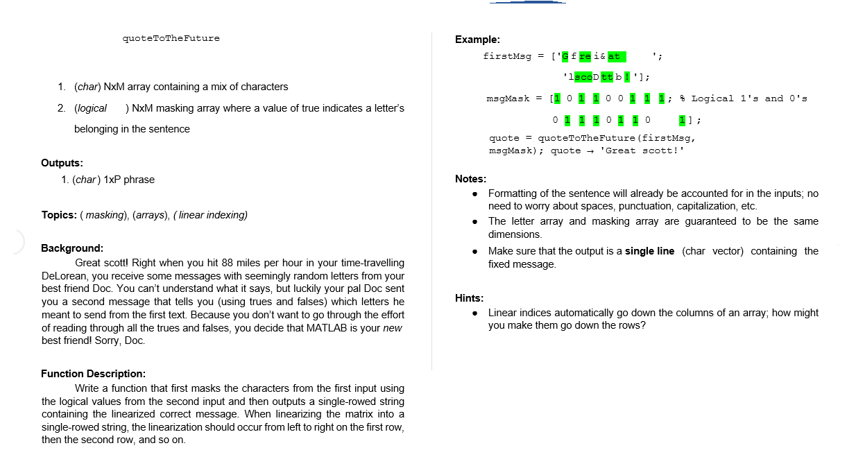 Quotetothefuture 1 Char Nxm Array Containing