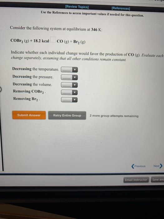 Solved Consider the following system at equilibrium at 298 | Chegg.com