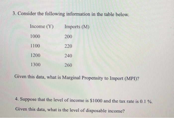 Solved 1. Consider the following information in the table | Chegg.com