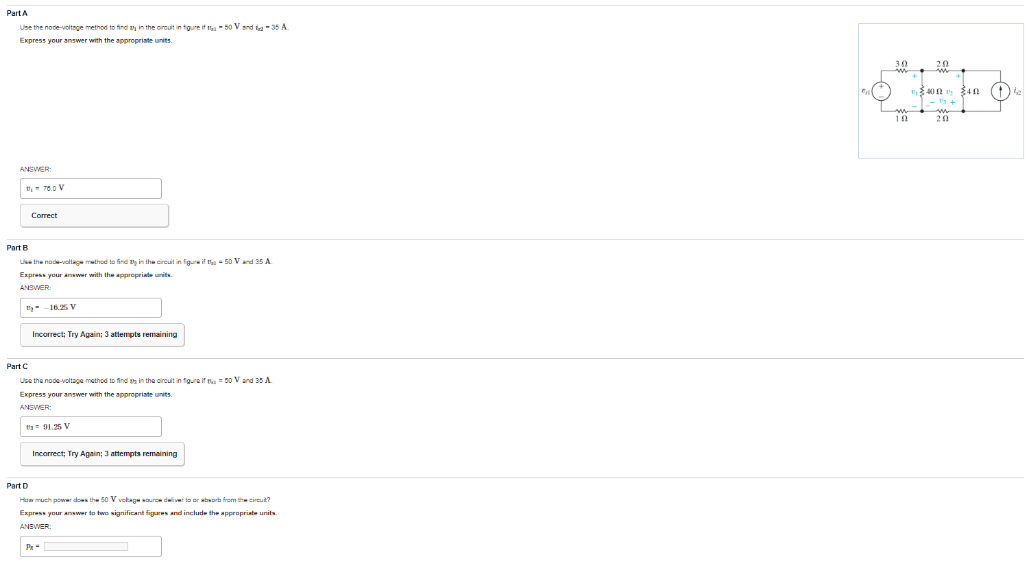 Solved Use the node-voltage method to find v1 in the circuit | Chegg.com