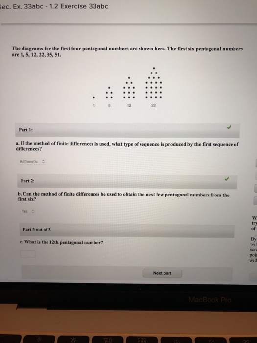 Solved I need help with part c I know it’s arithmetic but I | Chegg.com
