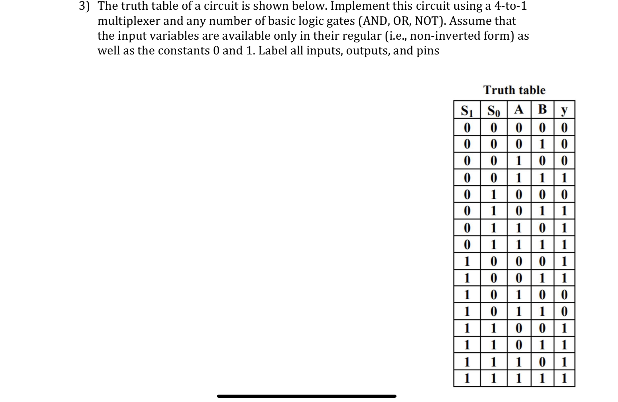 Solved 3) The truth table of a circuit is shown below. | Chegg.com
