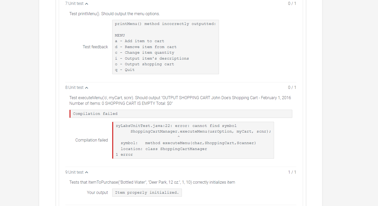Solved 14.5 LAB*: Program: Online shopping cart (Part | Chegg.com