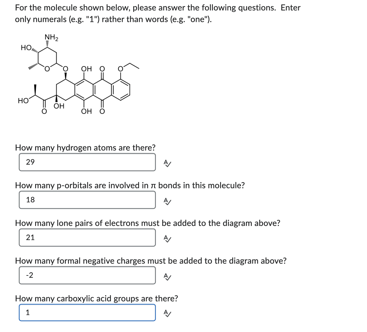 Solved For the molecule shown below, please answer the | Chegg.com