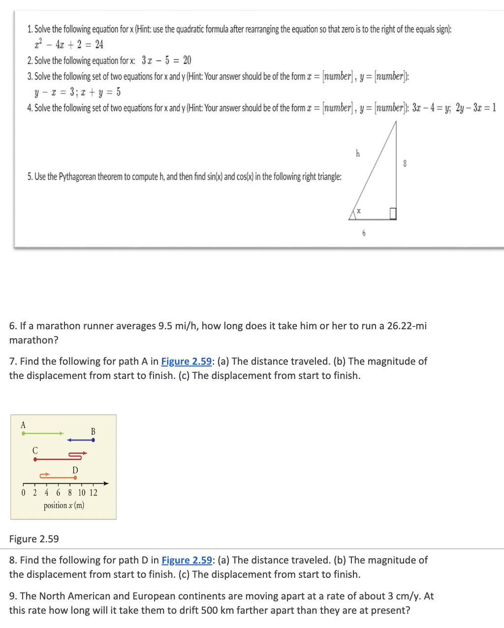 Solved 1. Solve the following equation for x (Hint: use the | Chegg.com