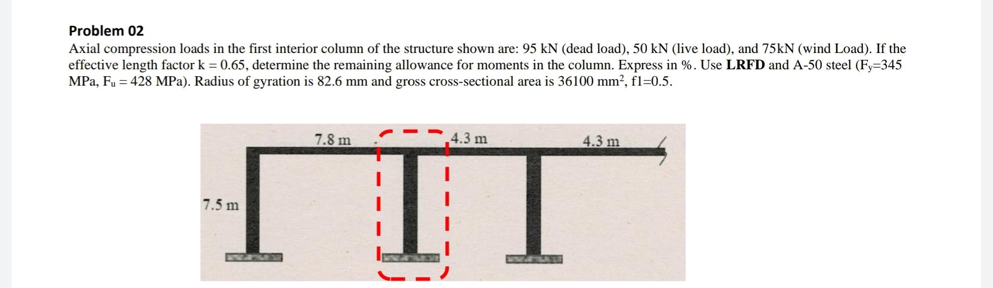 Solved Problem 02 Axial compression loads in the first | Chegg.com