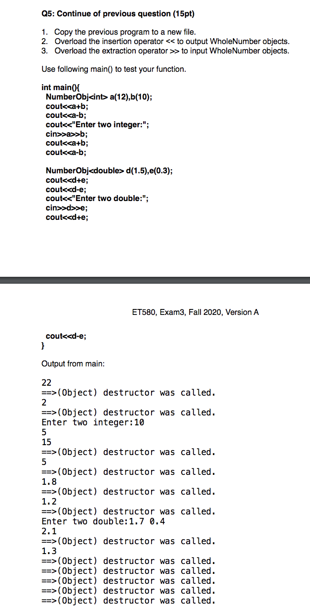 Solved Q1: Create a class named Object. (15pt) 1. Dynamic | Chegg.com
