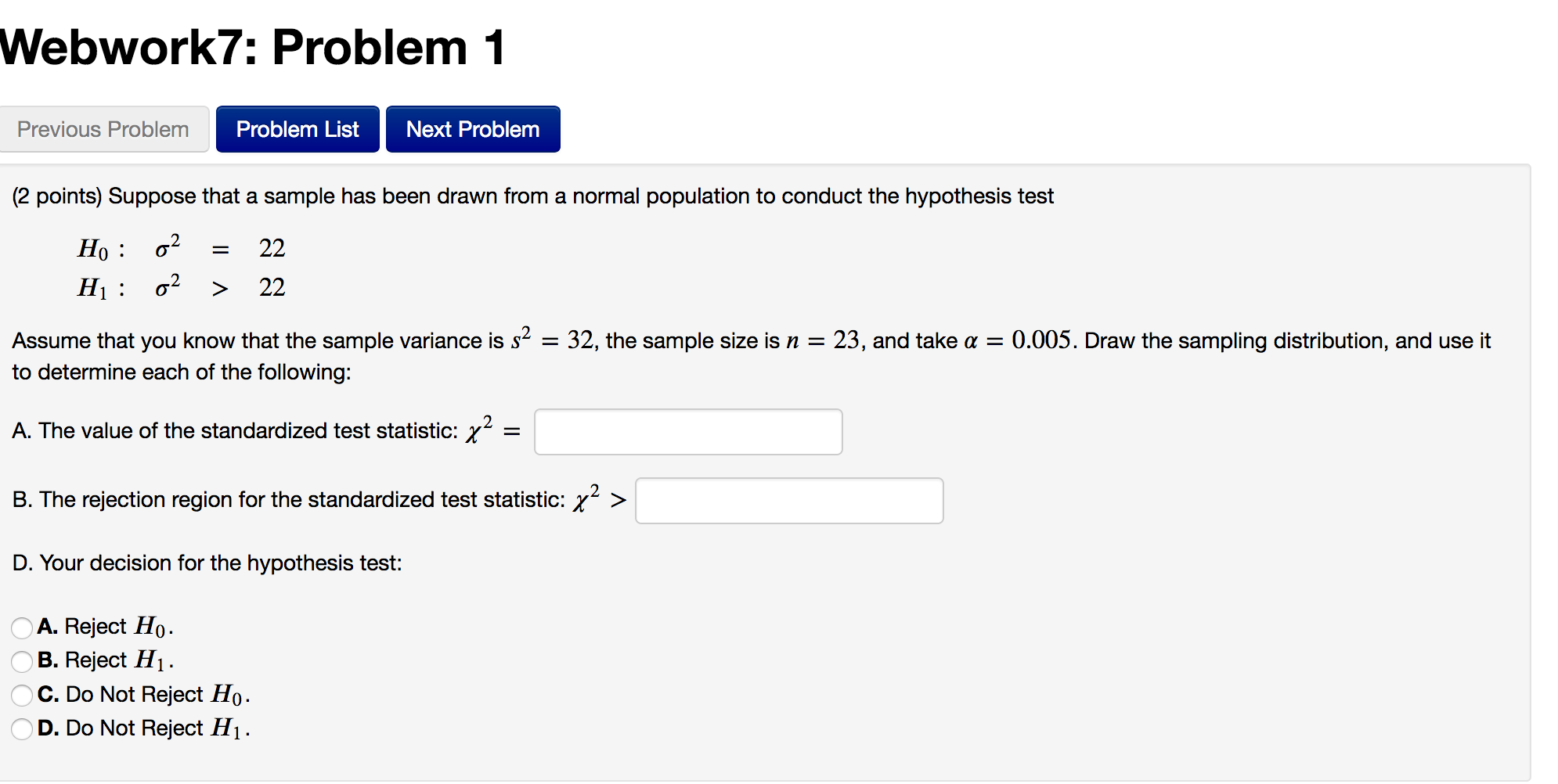 Solved Webwork7 Problem 1 Previous Problem Problem List 7964