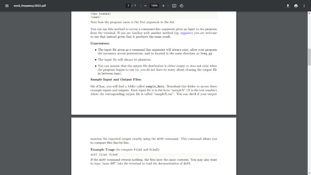Solved Word Frequency In this assignment, you will perform | Chegg.com