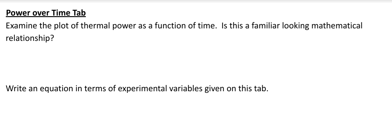 Solved Power over Time Tab Examine the plot of thermal power | Chegg.com