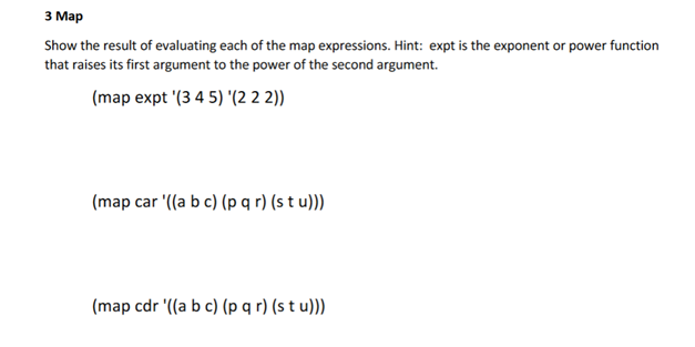 Solved Show the result of evaluating each of the map | Chegg.com