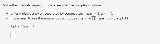 Solved Solve the quadratic equation. There are possible | Chegg.com